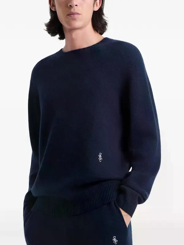 SPORTY & RICH Logo Knitwear - Blue
