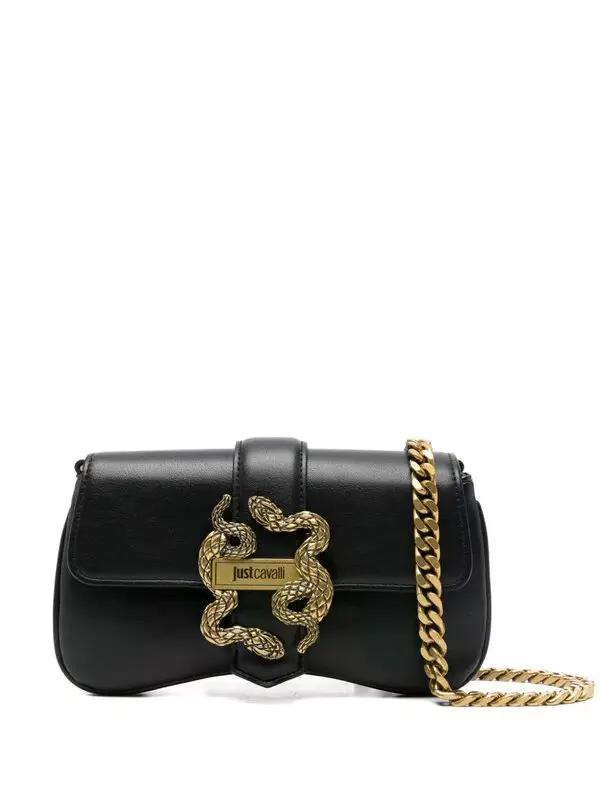 Just Cavalli Snake-detail Chain-strap Cross Body Bag - Black