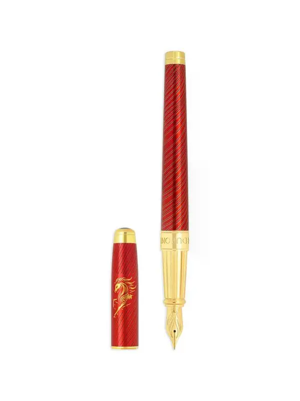 S.t. Dupont Line D Eternity Striped Fountain Pen - Red