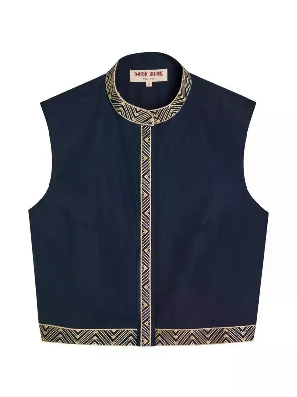 EMPORIO SIRENUSE Andorra Embroidered Top - Blue