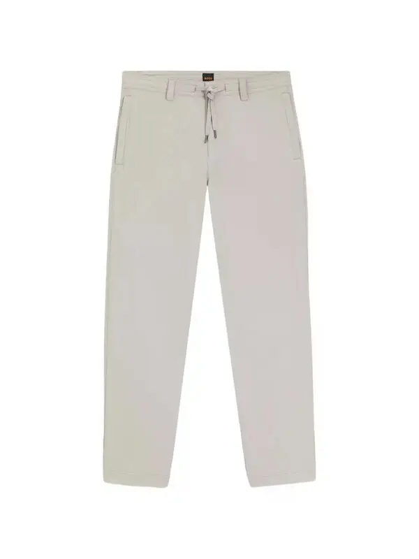 BOSS Drawstring-waist Chino Trousers - Grey