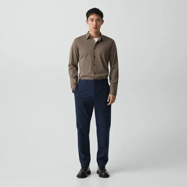 Theory Zaine Pant In Moonsoft Cotton - Baltic