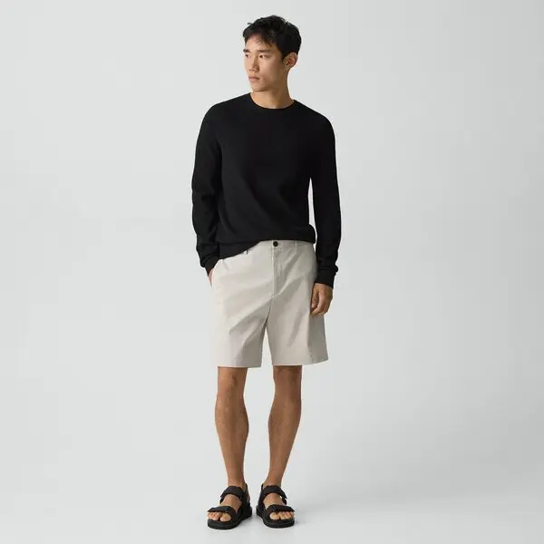 Theory Standard Chino Short In Moonsoft Cotton - Silver Cloud