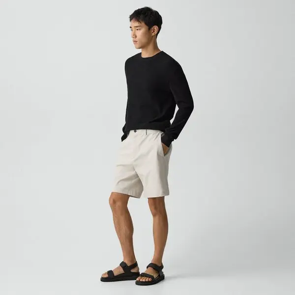 Theory Standard Chino Short In Moonsoft Cotton - Silver Cloud