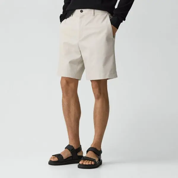 Theory Standard Chino Short In Moonsoft Cotton - Silver Cloud