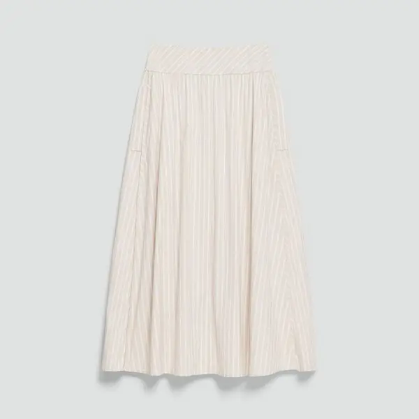 Theory Striped Cotton-blend Midi Skirt - Sand Multi