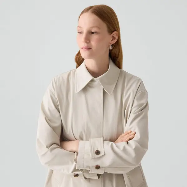 Theory A-line Trench Coat - Sand