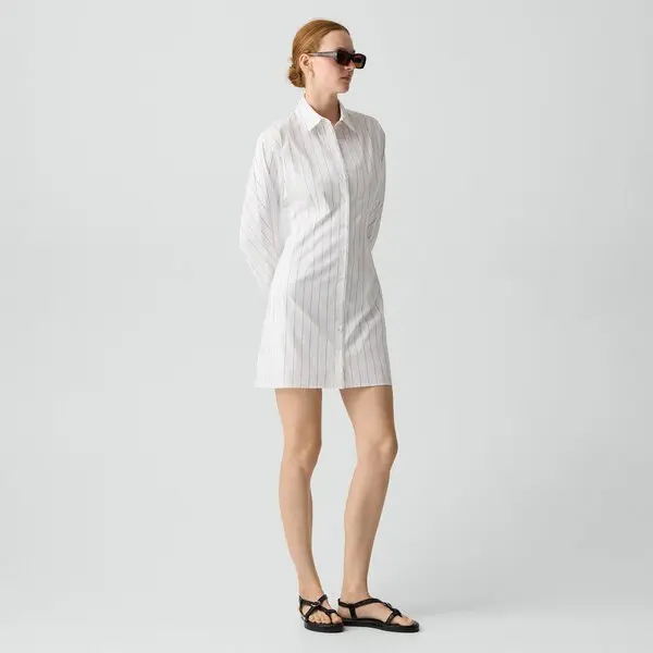 Theory Shirt Dress In Striped Poplin