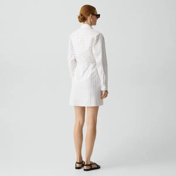 Theory Shirt Dress In Striped Poplin