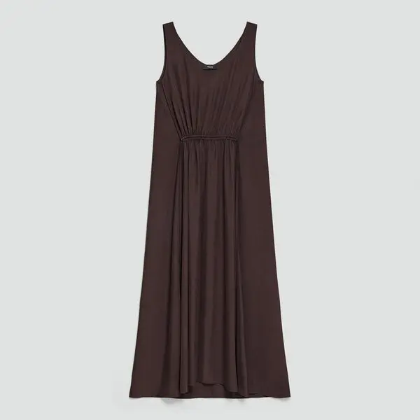 Theory Tie-Waist Tank Midi Dress - Dark Brown | Editorialist