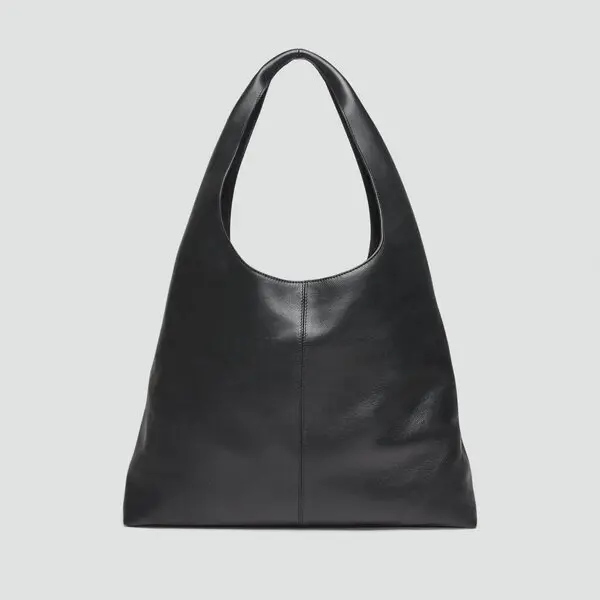 Theory Hobo Bag In Leather - Black