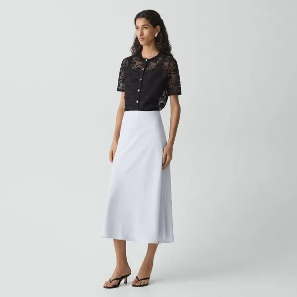 Theory Fluid Pull-on Skirt In Washed Twill