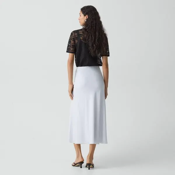Theory Fluid Pull-on Skirt In Washed Twill