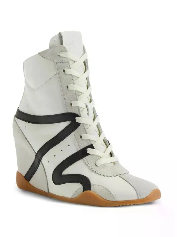 GIUSEPPE ZANOTTI Top Wedge Lace-up Sneakers - Grey