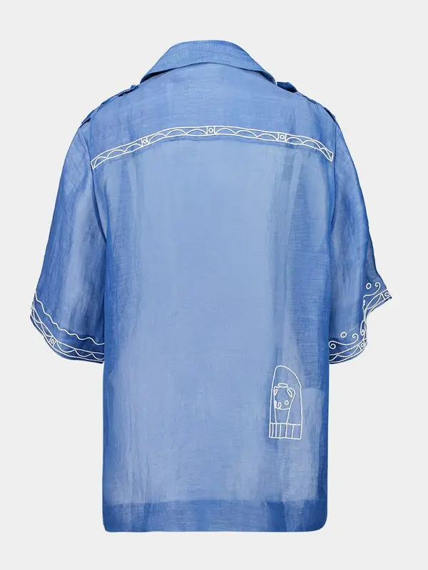 ALEMAIS Yasmeen Embellished Oversized Shirt