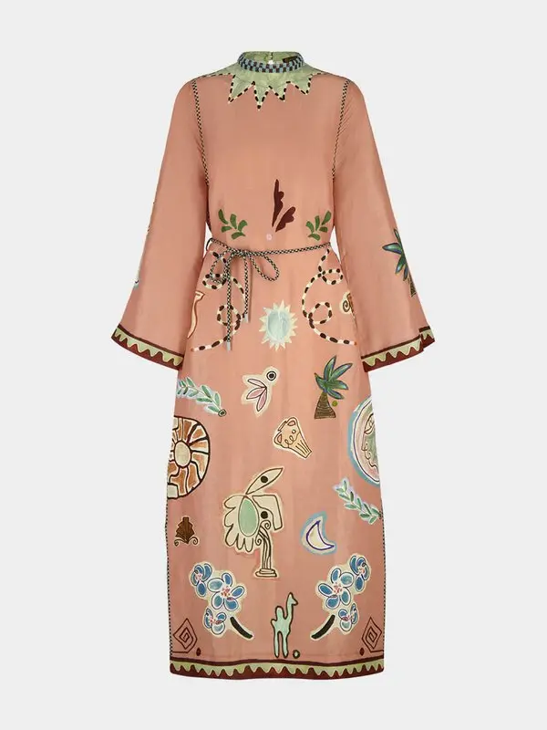ALEMAIS Laurence Print Midi Dress - Pink