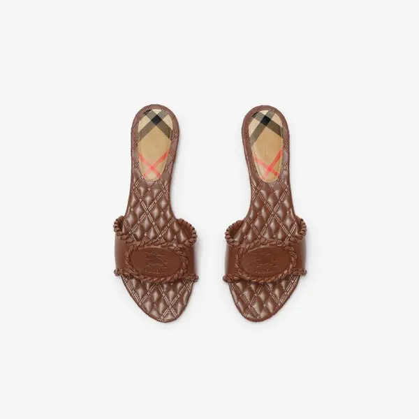 Burberry Leather Knight Stamp Slides
