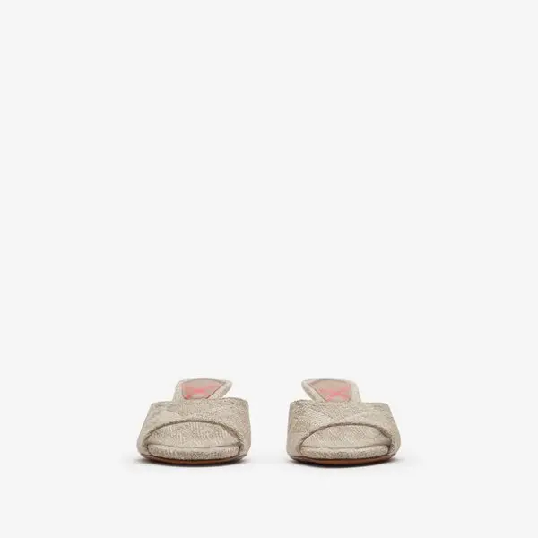 Burberry Check Mews Low Sandals - Beige