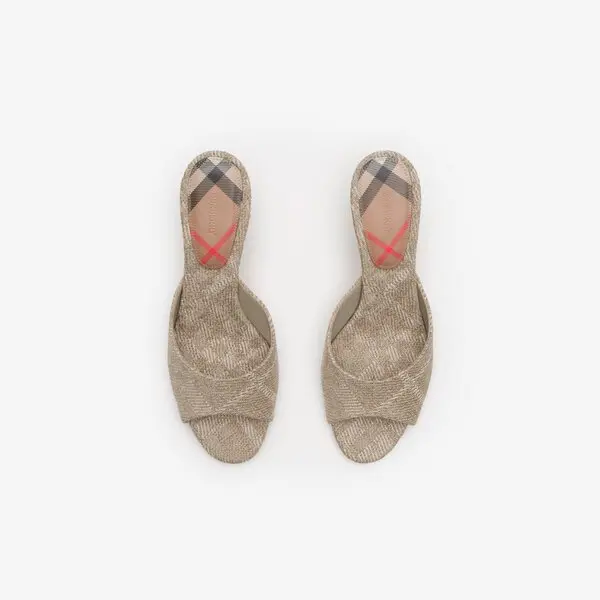 Burberry Check Mews Low Sandals - Beige