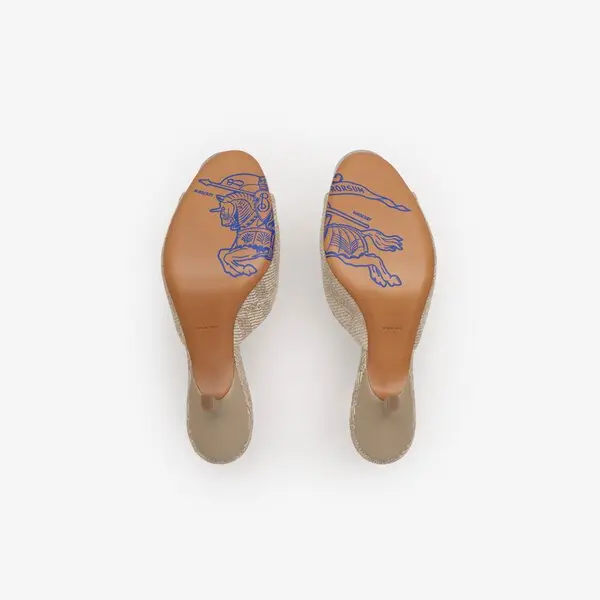 Burberry Check Mews Low Sandals - Beige