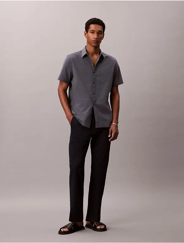 Calvin Klein Seersucker Straight Pants - Dark Sapphire