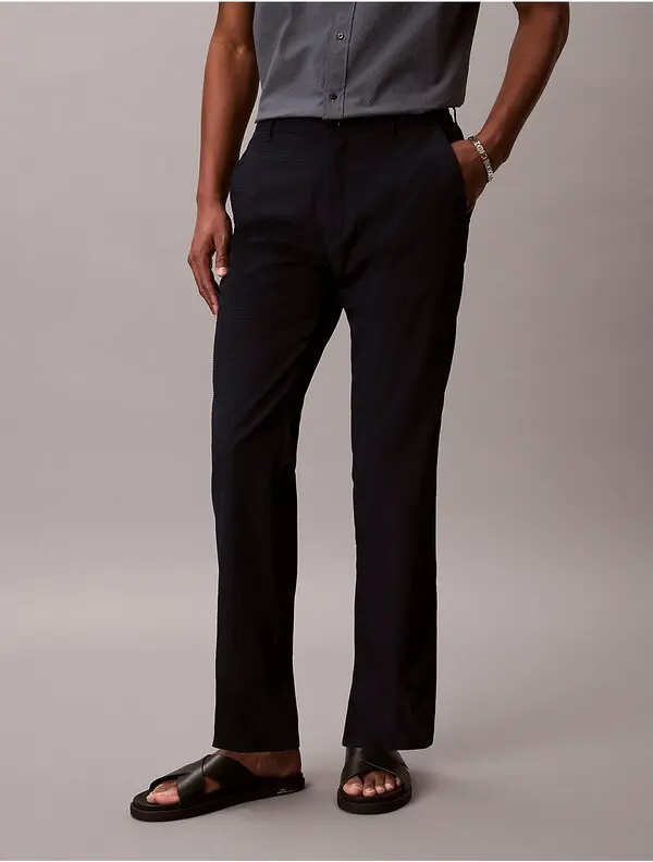 Calvin Klein Seersucker Straight Pants - Dark Sapphire