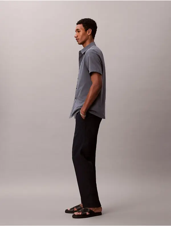 Calvin Klein Seersucker Straight Pants - Dark Sapphire
