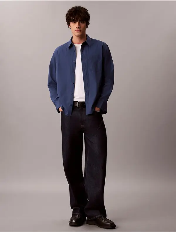 Calvin Klein Washed Poplin Relaxed Button-down Shirt