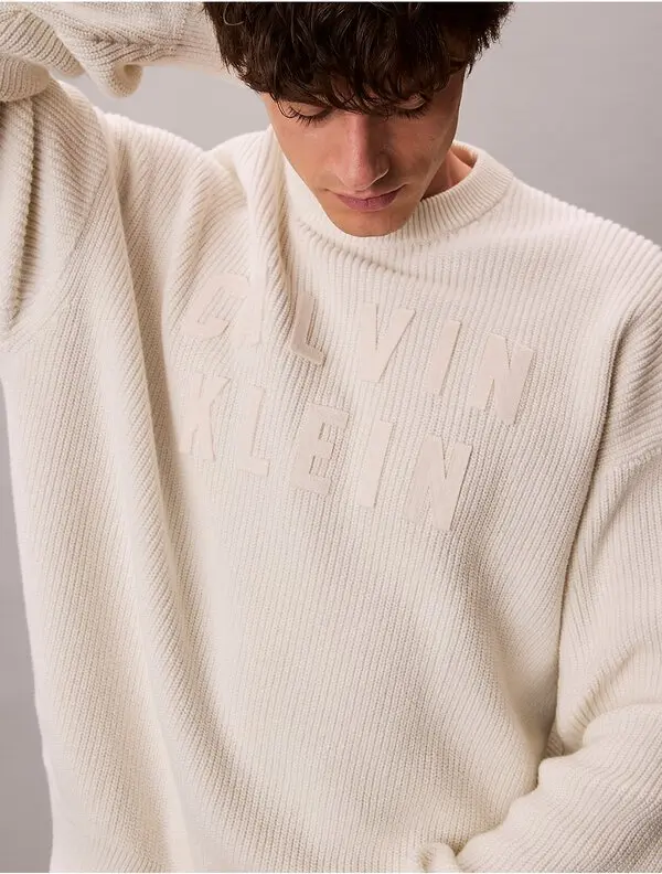 Calvin Klein Relaxed Sweater With Varsity Logo Graphic