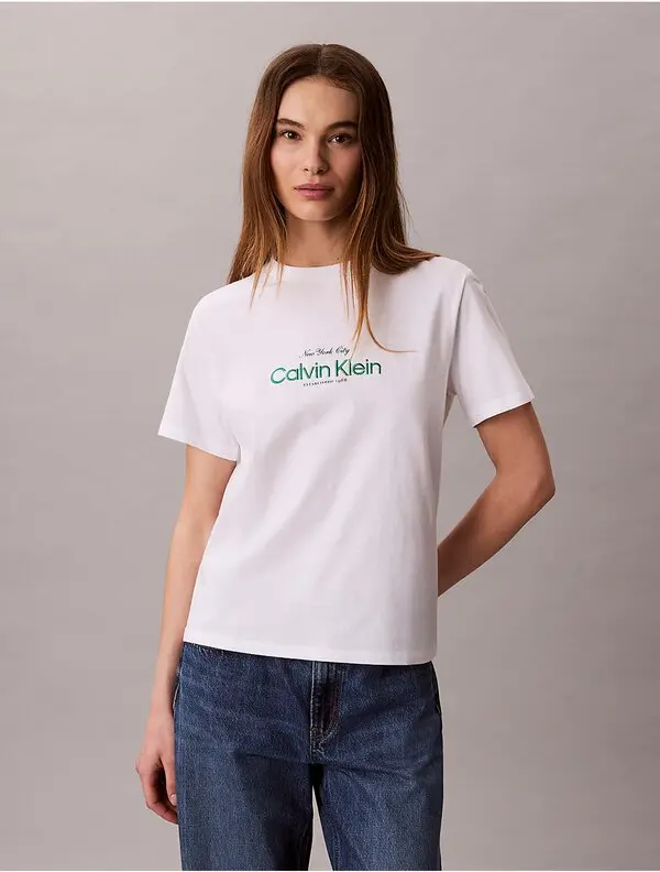 Calvin Klein Classic Nyc Logo Tee - Bright White