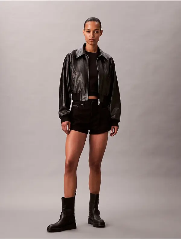 Calvin Klein Denim Mini Shorts - Classic Black