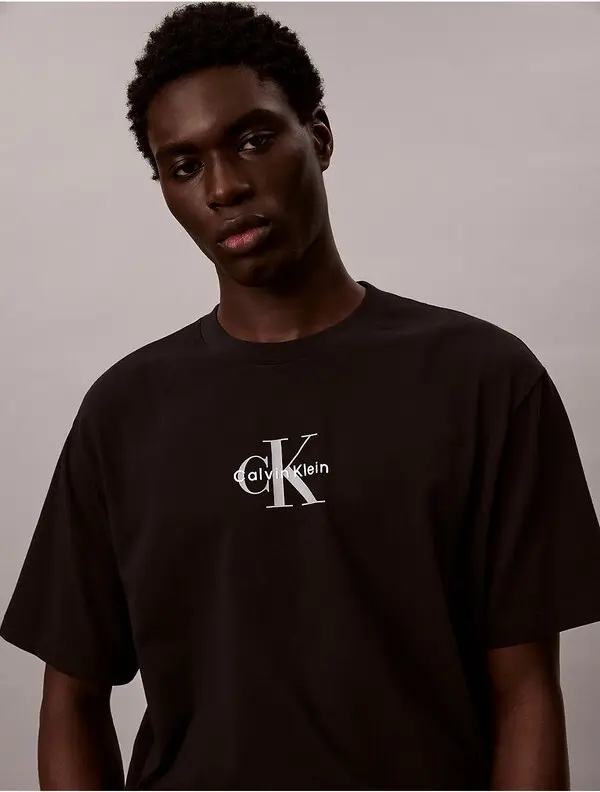 Calvin Klein Monologo Relaxed Tee - Black