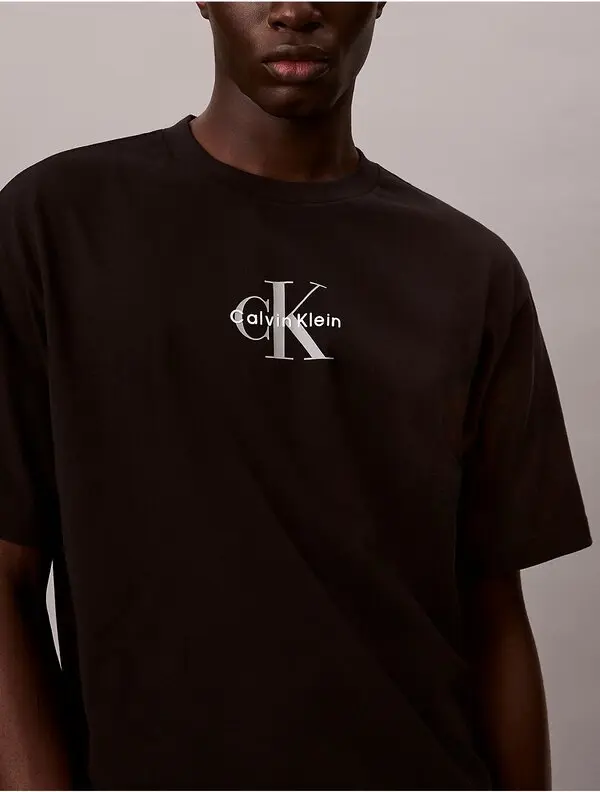 Calvin Klein Monologo Relaxed Tee - Black
