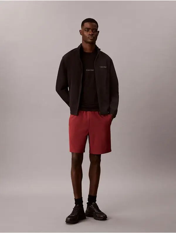 Calvin Klein Graphic Monogram Woven Shorts - Established Red