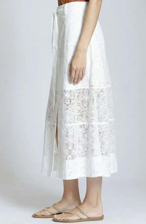 APNY Lace Midi Skirt With Tie Belt