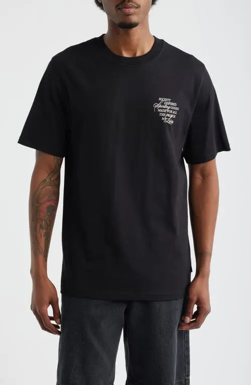 LES DEUX Ben Faience Graphic T-shirt - Black
