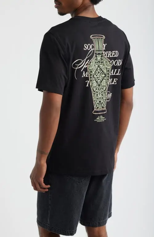LES DEUX Ben Faience Graphic T-shirt - Black