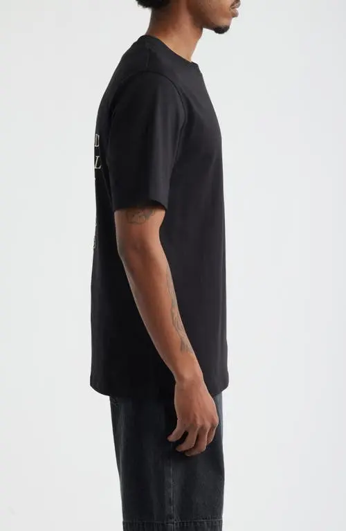 LES DEUX Ben Faience Graphic T-shirt - Black
