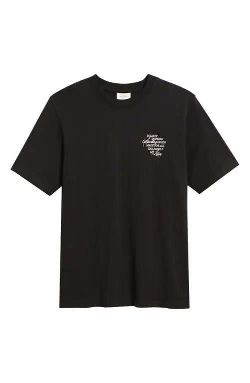LES DEUX Ben Faience Graphic T-shirt - Black