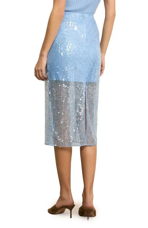 Veronica Beard Allora Sequin Mesh Midi Skirt