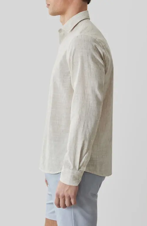 Robert Barakett Junpeli Cotton & Linen Blend Button-up Shirt