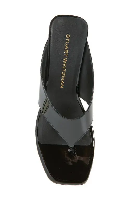STUART WEITZMAN Vinnie 50 Wedge Thong Sandal - Black
