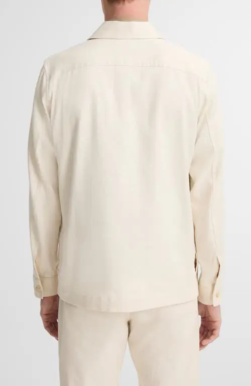 Vince Stretch Linen & Cotton Chore Coat - Bone