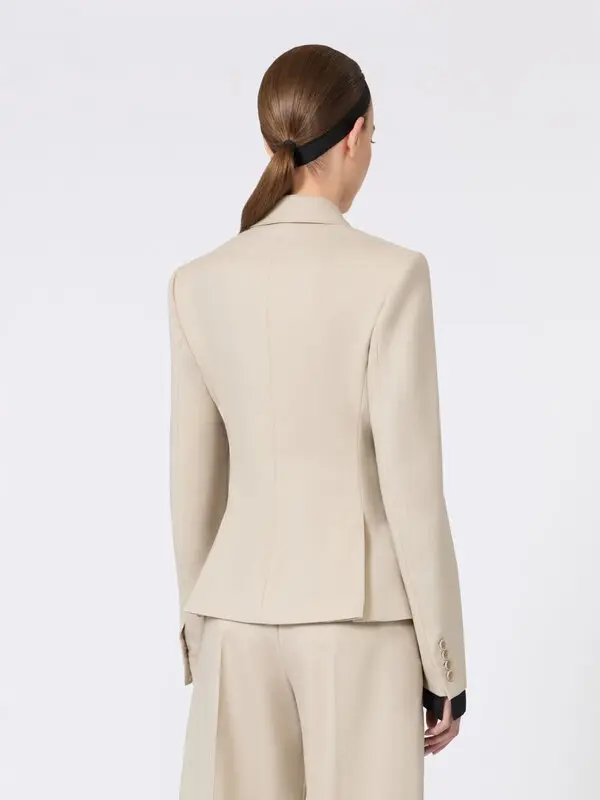 Max Mara Wool, Mohair, And Silk Double-breasted Blazer - Sand