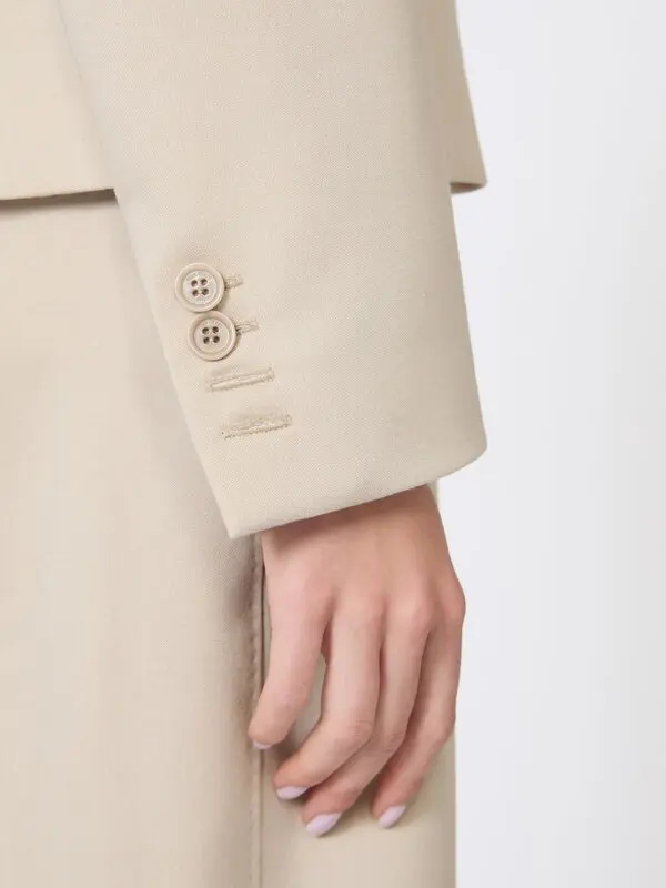 Max Mara Wool, Mohair, And Silk Double-breasted Blazer - Sand