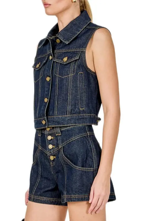 Endless Rose Crop Denim Vest
