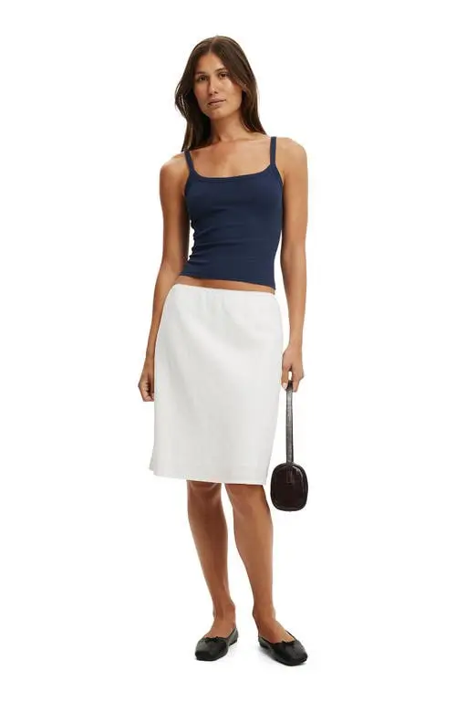 COTTON ON Goldie Rib Scoop Cami - Shadow Navy