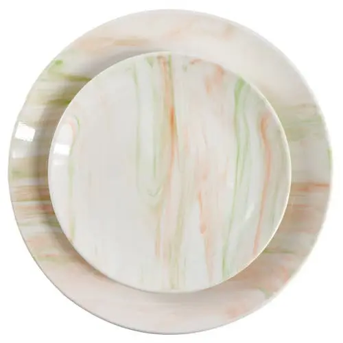 ELAMA Fine Marble 16 Piece Porcelain Dinnerware Set - Multi