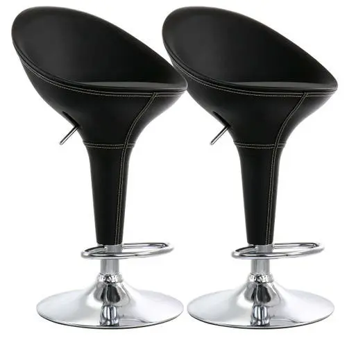 ELAMA 2 Piece Adjustable Plastic Bar Stool