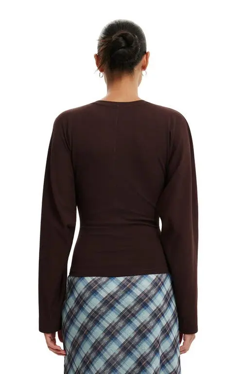 COTTON ON Blair Batwing Long Sleeve - Dark Oak